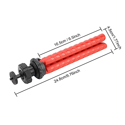 Action Camera Tripod, Foldable Tripod, Lightweight Rotation Durable for Mobile Phone for Small Size Action Cameras(red)