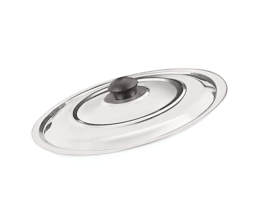 Non Stick Aluminium Appam Pan 12 Pits with Steel Lid, Two Side Handel Appam Maker with Steel Lid, Paniyaram Pan, Black and Silver