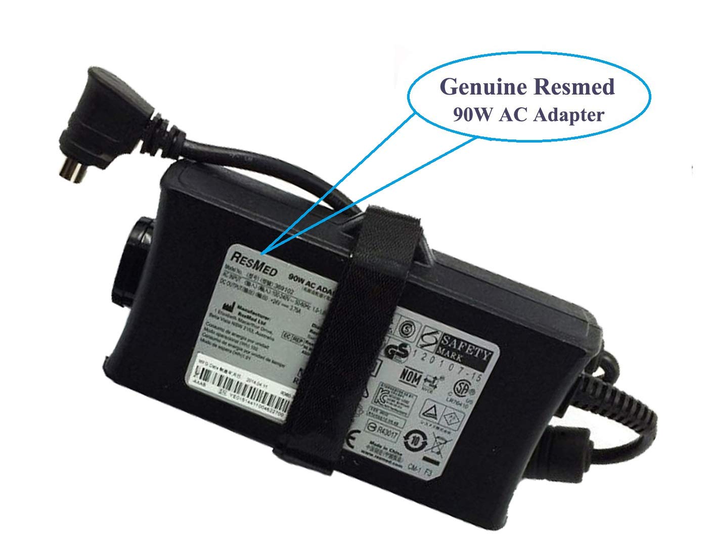 Genuine 3-Pin +24V 3.75A 90W AC/DC Adapter Compatible with ResMed S9 Series Model 369102 90 W IP21 DA90C24 R360-7213 Res Med CPAP Machine IP-21 DA-90C24 R3607213 External 90Watt Power Charger