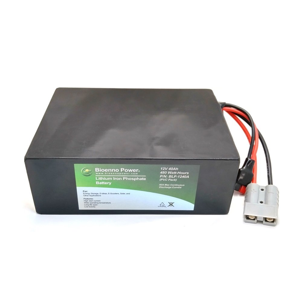 Bioenno Power 12V, 40Ah LFP LiFePO4 Lithium Iron Phosphate Battery (PVC, BLF-1240A)