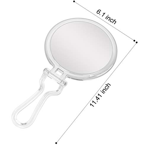 Snowflakes Double Sided Folding Handheld Mirror 1X/10x Magnification Hand held Mirror.