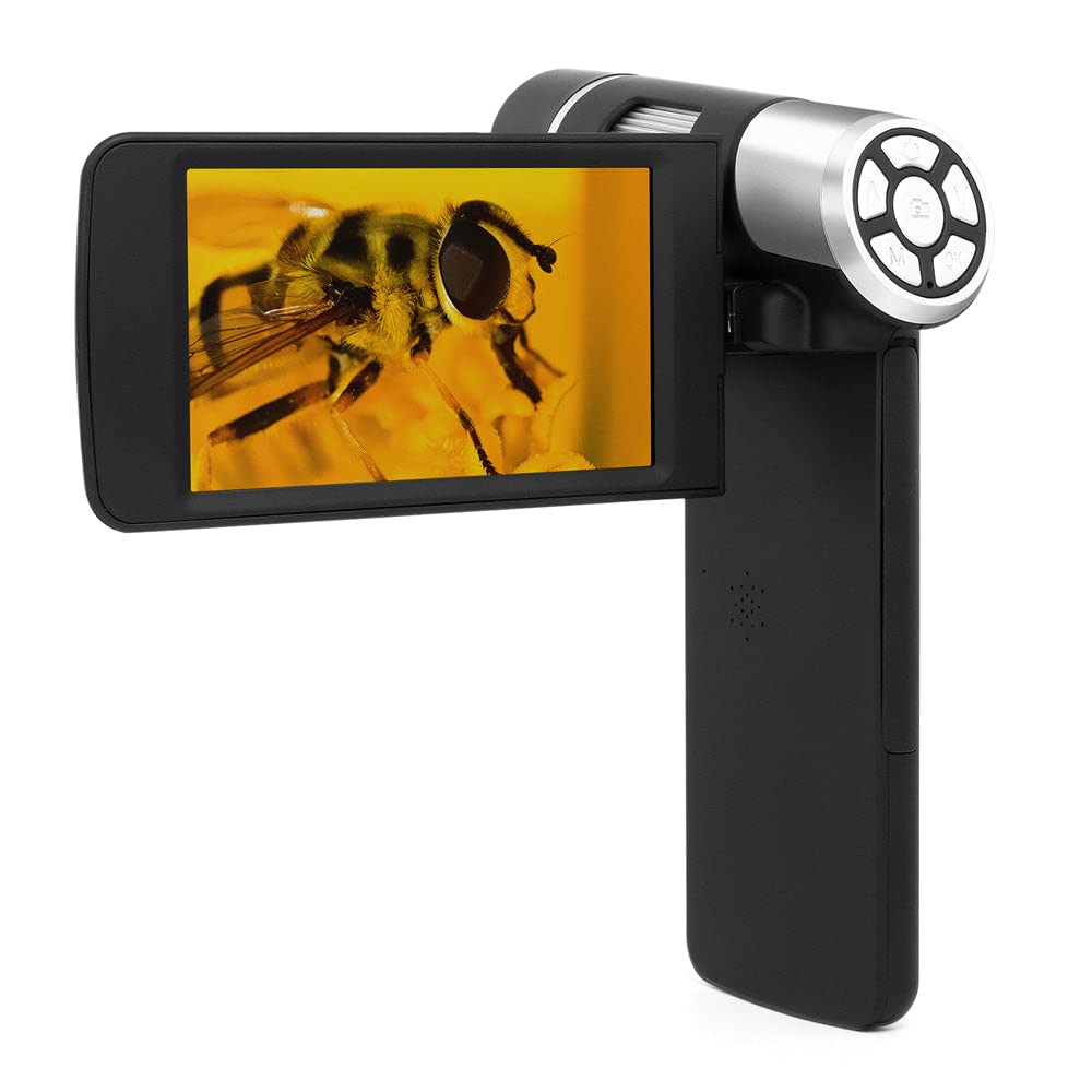 Andonstar AD203 Handheld Digital Microscope, 1080P FHD Portable Pocket Microscope, USB Microscope Camera for Kids Adults, 4'' Rotatable Screen, Coin Electronic Magnifier, Windows Compatible, 32GB