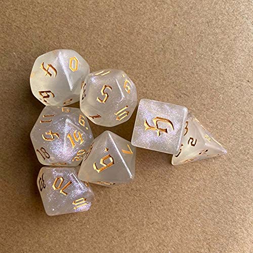 7 Pcs/Set DND Polyhedral Dice Set Resin Dice Desktop Game Table Board Game Toy for Roleplaying Games Dungeons and Dragons-Wonderland(red)