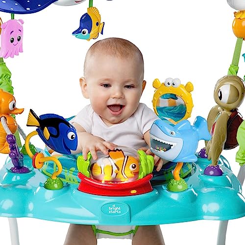 Bright Starts Disney Baby Finding Nemo Sea of Activities Baby Activity Center Jumper with Interactive Toys, Lights, Songs & Sounds, 6-12 Months (Blue)