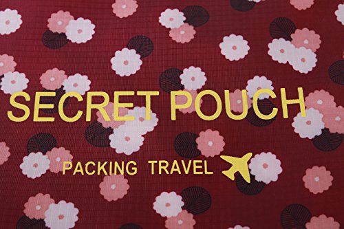 6 sets travel Organizers Packing Cubes Luggage Organizers Compression Pouches (Wine Daisy)