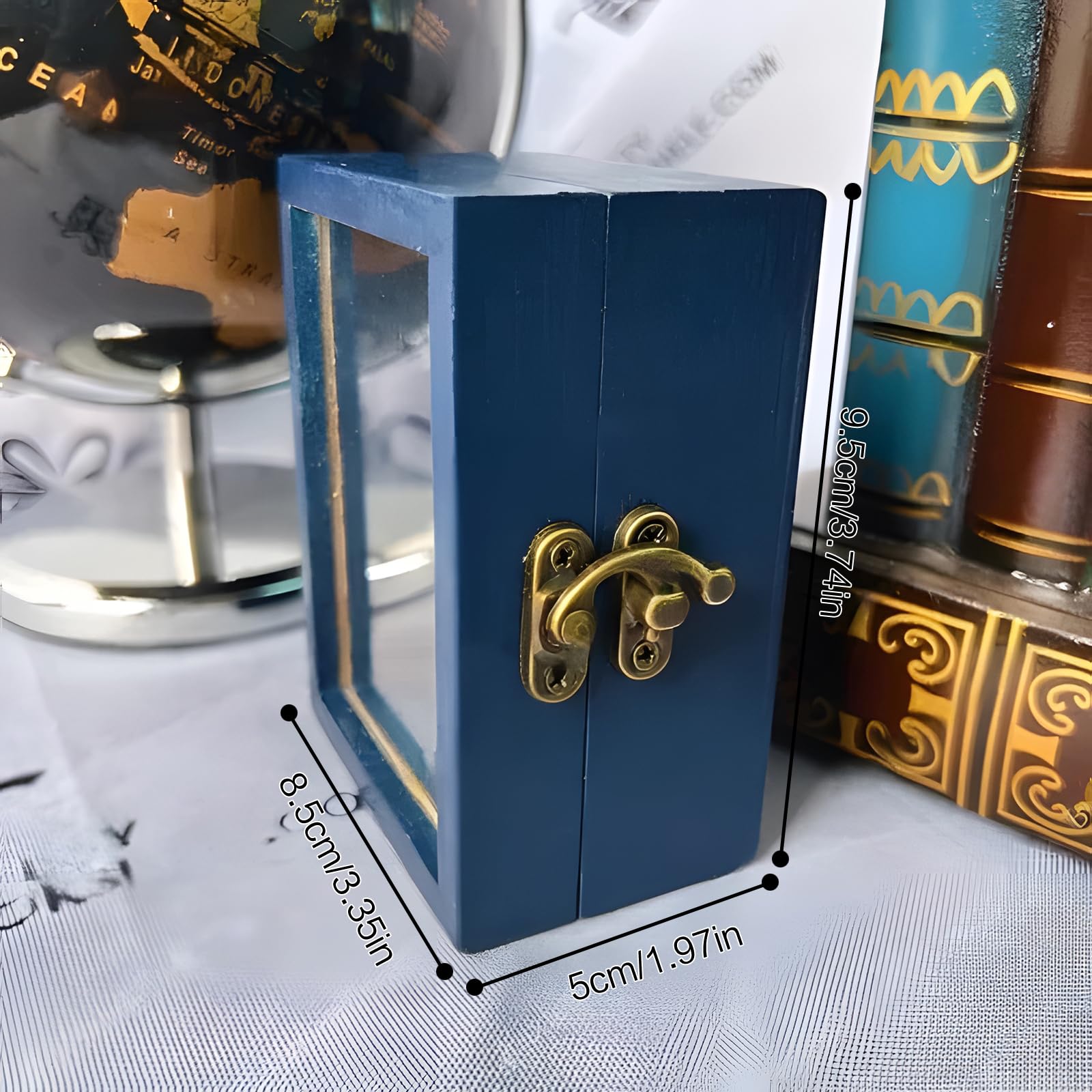 Atlodas Pocket Anxiety Bookshelf - Shake it anywhere and anytime, Stress-Relieving Small Bookshelf Display Cabinet, Blue Mini Bookshelf, Gifts for Book Lovers (1 pcs)