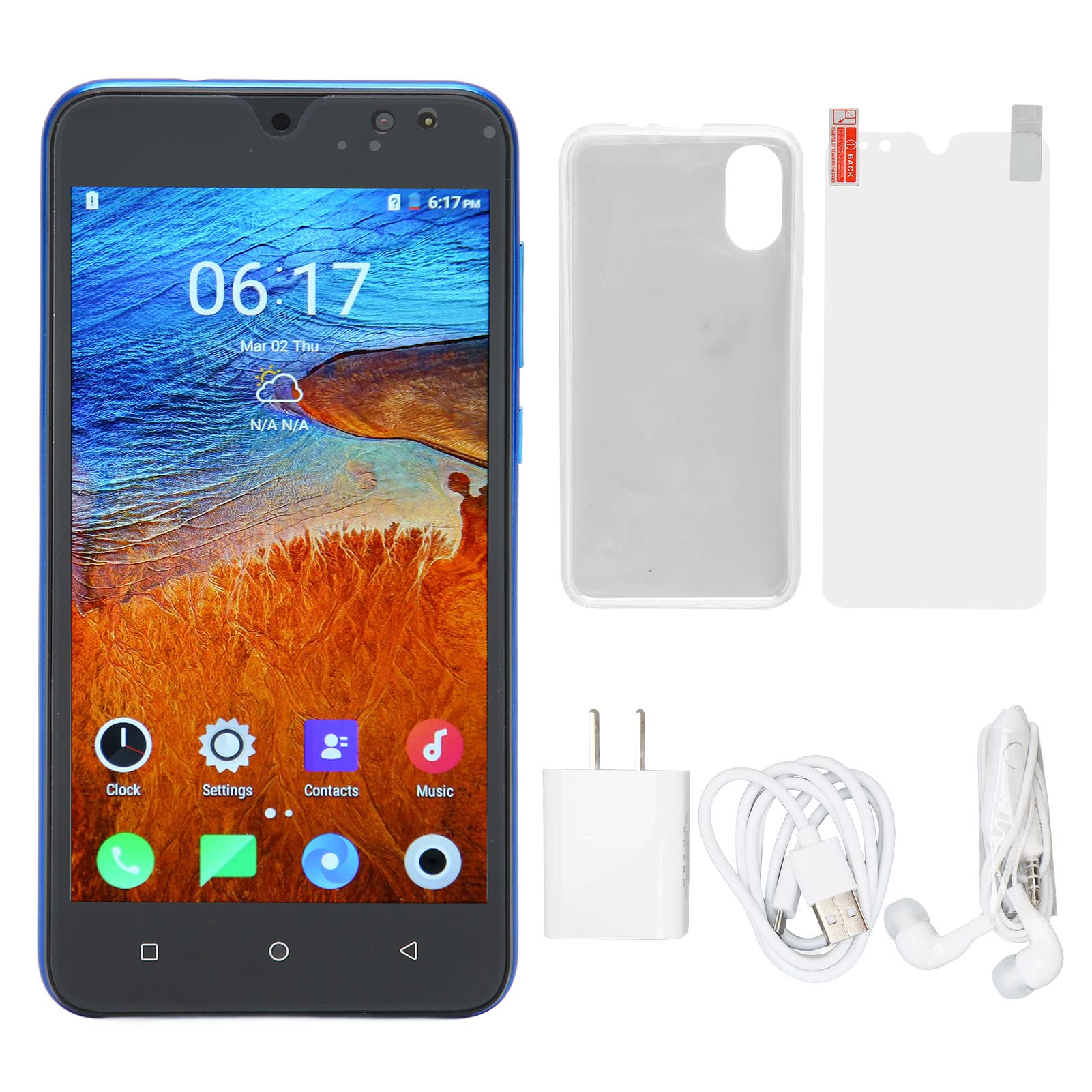 ANGGREK Nowa8 Pro 5.5 Inch Smartphone Android 10 4GB RAM 32GB ROM 16MP Rear 8MP Front Camera 100β240V (Blue)