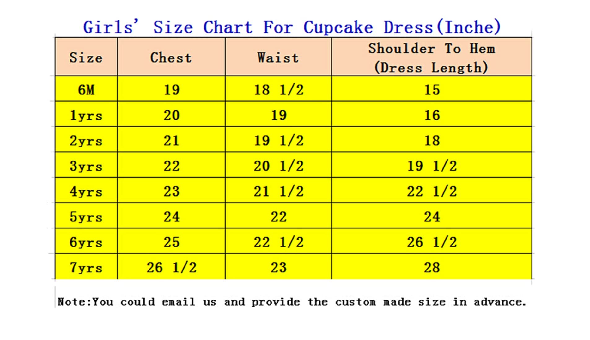 Junguan Infant Girls Wedding Party Gowns Newborn Pageant Tutu Cupcake Dress 6 US Yellow