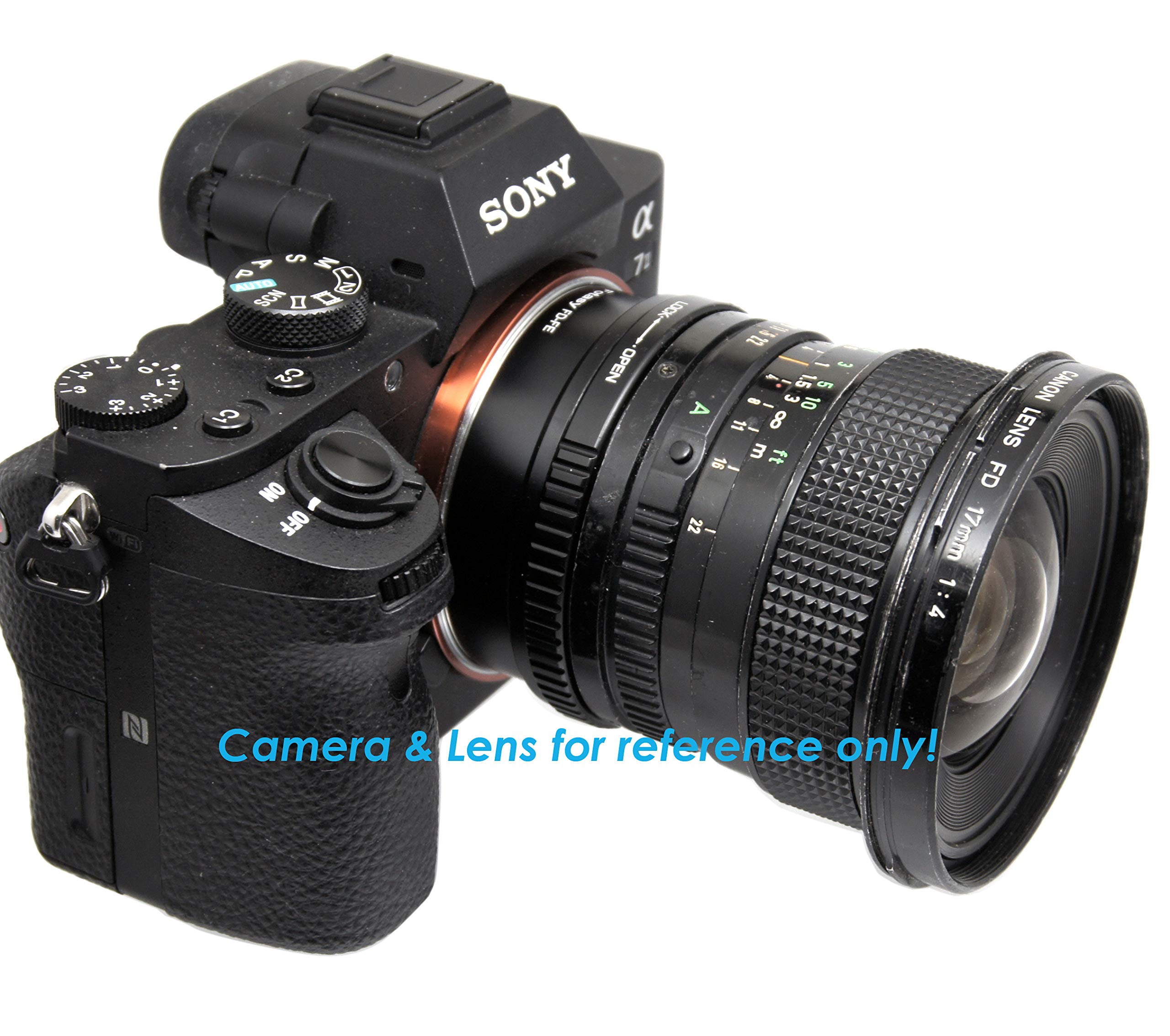 Fotasy Cannon FD Lens to E Mount Adapter, FD E Mount, FD Lens to E, Compatible with Sony Mirrorless a7 a7R a7s II III IV a9 a7c Alpha 1 a6600 a6500 a6400 a6300 a6100 a6000 a5100 a5000 a3500 ZV-E10