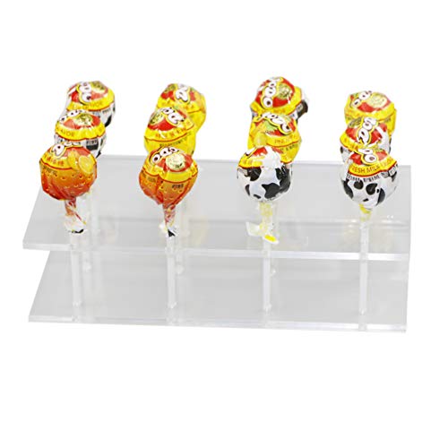 HMROVOOM 2 Pack 12 Holes Acrylic Lollipop Holder,Lollipop Stand Holder for Party,Cake Pop Stand 12 Hole,Cake Pop Stands for Dessert Table