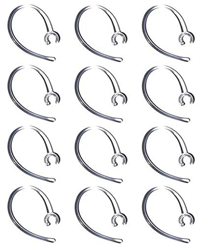 ALXCD Ear Hook, 12 Pcs Clear Replacement Earhook, Fit for M155 M165 M1100 M100 M55 M28 M25 (12 Pcs)[Clear]