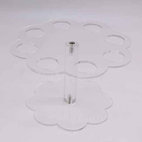 HMROVOOM 8 Holes Ice Cream Cone Holder,Acrylic Ice Cream Stand,Cone Holder Rack for Party Wedding Birthday(8 Holes Flower Shape)