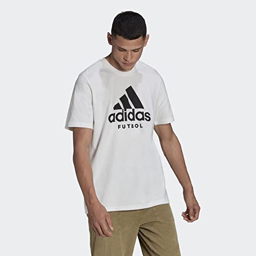 adidas Men's Futbol Logo Tee, White, X-Large