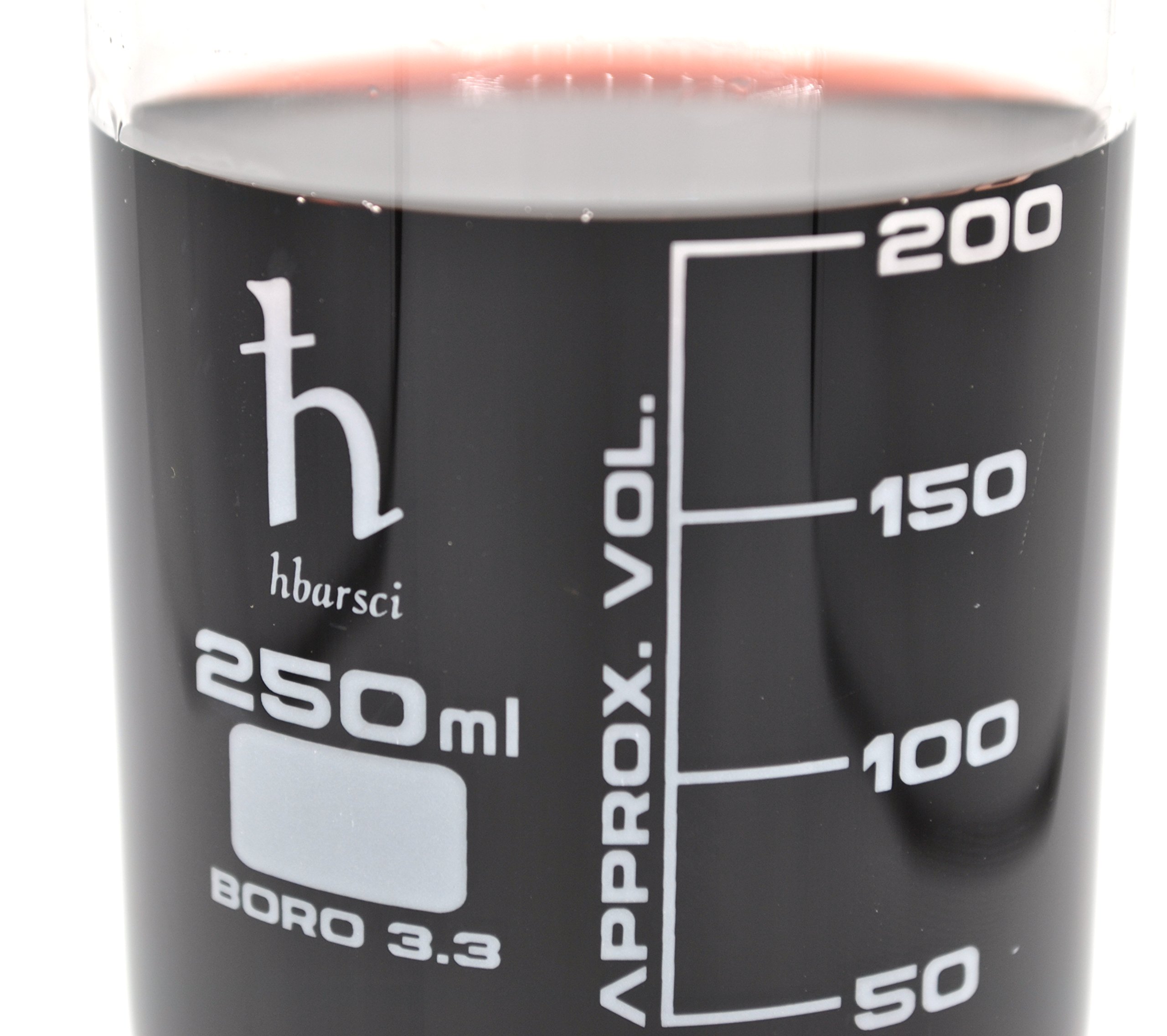 hBARSCI Handmade Beaker Wine Glass, Made of Lab Grade Borosilicate 3.3 Glass - 250mL Capacity, Dishwasher Safe - Pack of 2