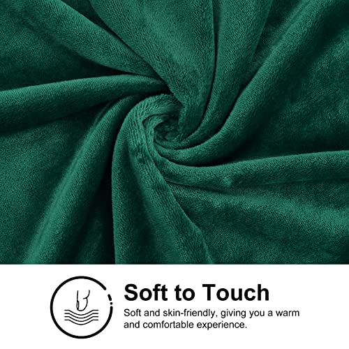 Dekoresyon Fleece Throw Blanket, Plush Fuzzy Bed Blanket Super Soft Lightweight Flannel Blankets for Couch Bed Sofa, (Green, 50x60 Inches)