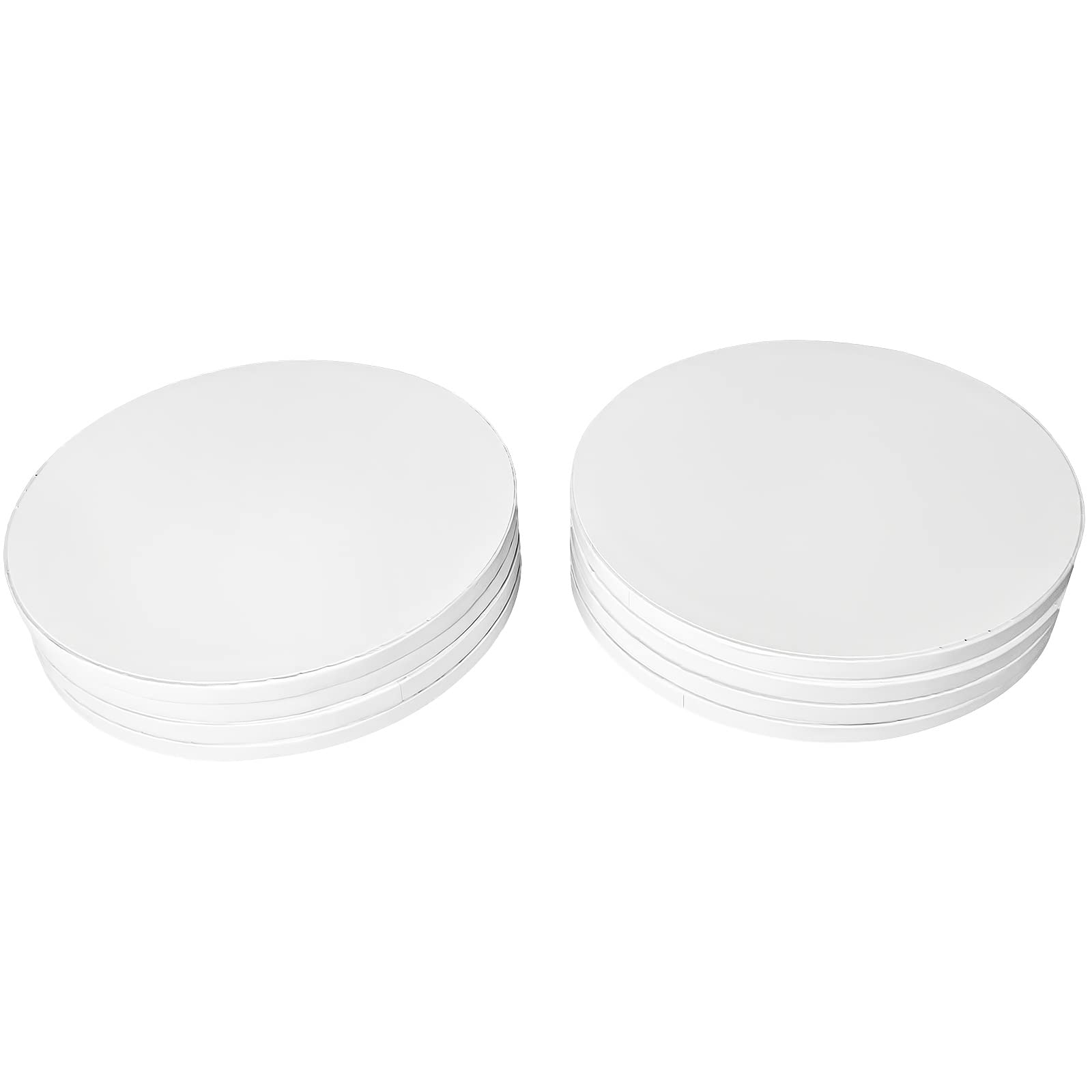 8-Pack 12 inch Cake Drums Cake Round Boards, White Sturdy Greaseproof Foil Cakeboard Drum Large Birthday Display Plate for Cakes,Professional Smooth Circle Base,1/2 Inch Thic