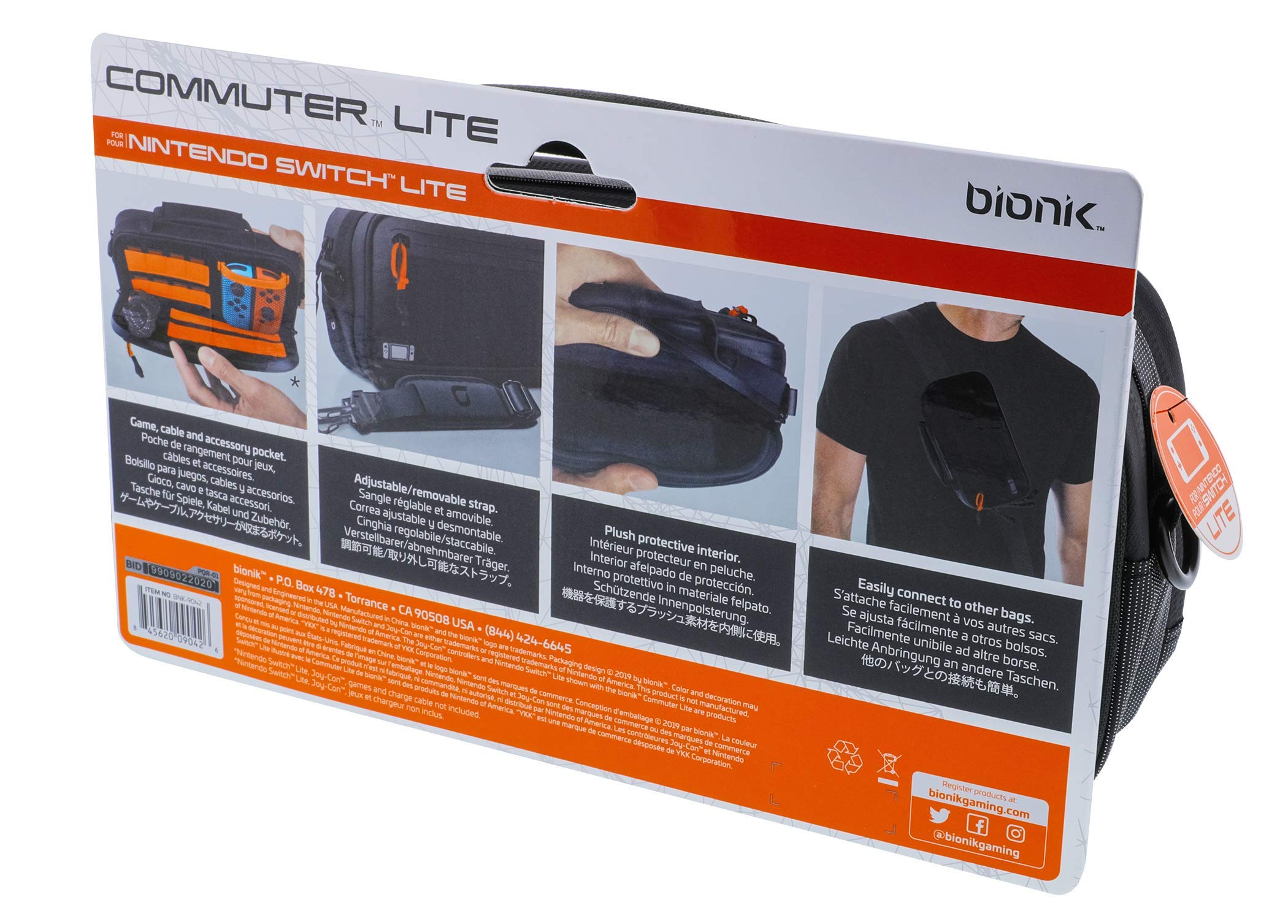 Bionik BNK-9042 Commuter Lite Bag for Nintendo Switch Lite (Black)