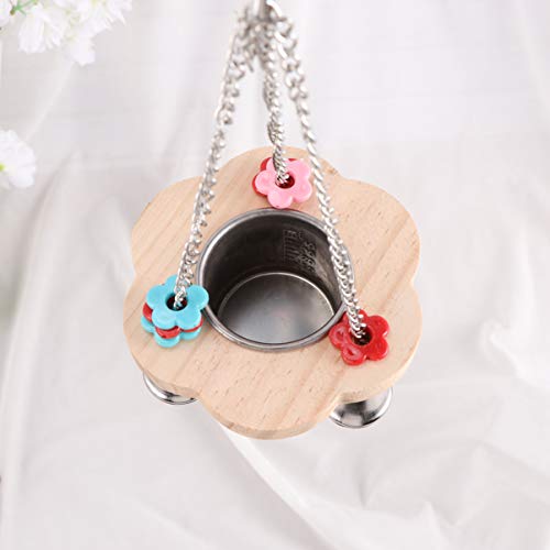 Chew Toys 2pcs Steel Bells Toy- Toys Wooden Size Drinking Pet Parrot Bowl Food Stainless Swing Cage Stand Hanging Practical Wood Chewing with Interactive Small Feeding Large Bird Cage