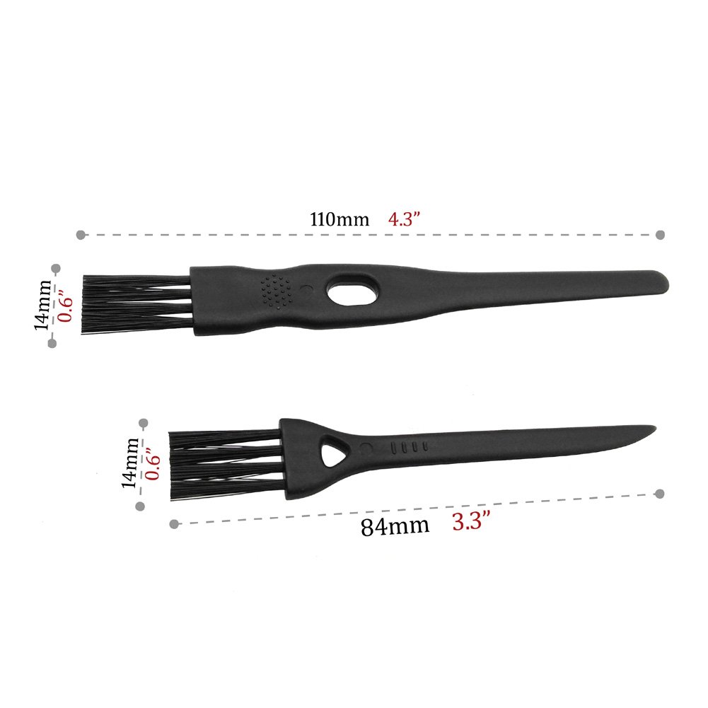 GFDesign Electric Shaver Cleaning Brushes Razor Cleaner Set Nylon Bristles PP Handle - Set of 8 (Black)