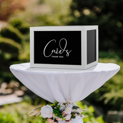 AW BRIDAL Black Acrylic Card Box,Wedding Card Box for Reception Decoration Box for Wedding Birthday Graduation,Gift Box for Cards