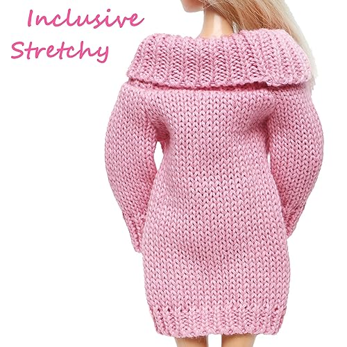 BJDBUS Pink Winter Turtleneck Sweater Clothes for 11.5 inch Girl Doll Accessories
