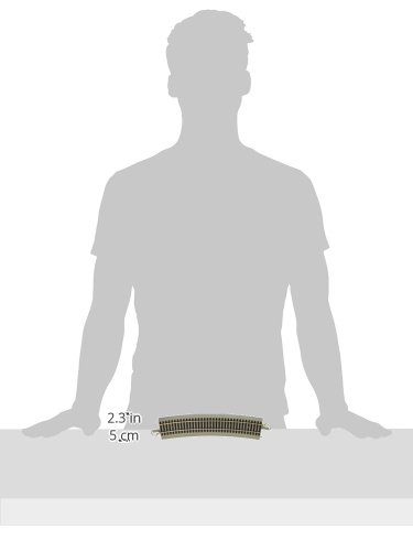 Bachmann Trains - Snap-Fit E-Z TRACK 28” RADIUS 18 DEGREE CURVED TRACK (5/card) - NICKEL SILVER Rail With Gray Roadbed - HO Scale