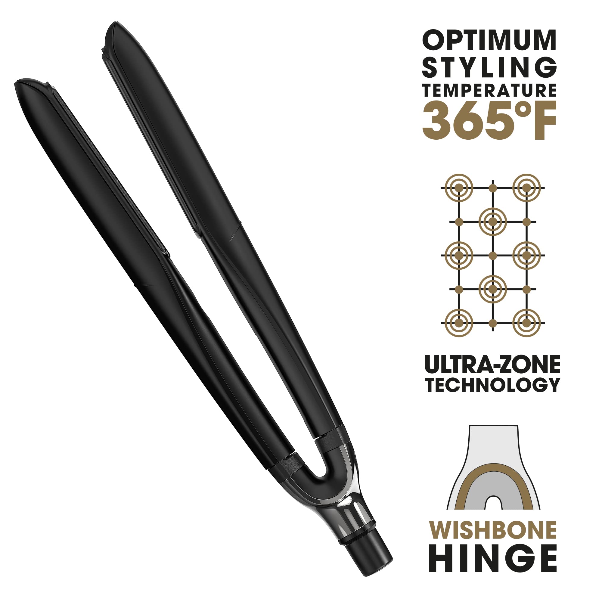 ghd Platinum+ Styler ― 1" Flat Iron Hair Straightener, Professional Ceramic Hair Styling Tool for Stronger Hair, More Shine, & More Color Protection ― Black