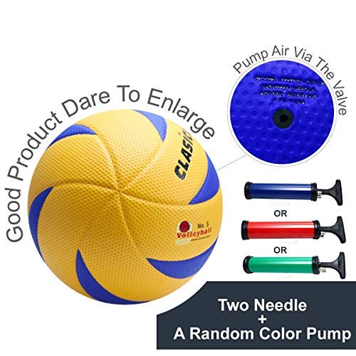 Actvivid CLASICO Soft Volleyball Ball Size 5 Laminated Indoor & Outdoor Gifts for Gifls&Boys Come with Box packing. Pump & Needles