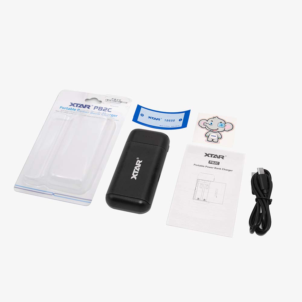 Speedy 18650 Battery Charger XTAR PB2C USB Output Function, Portable Li-ion 18650 Battery Charger Box w/USB Port and LED Display for all 18650 Batteries(Batteries NOT included)