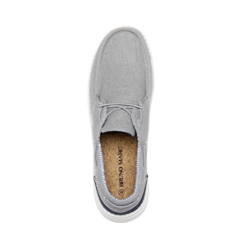 Bruno Marc Men's SBLS223M Slip-on Canvas Loafers Casual Boat Shoes, Grey, Size 12