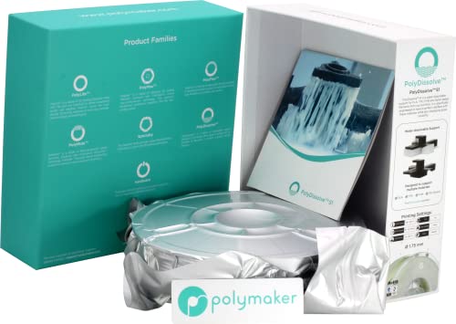 Polymaker PVA Filament 1.75mm Water Soluble Filament 750g Spool - PolyDissolve S1 Support Material Filament for PLA 3D Printer Filament, Soluble PVA Filament 1.75 3D Printing PVA Dissolvable Filament