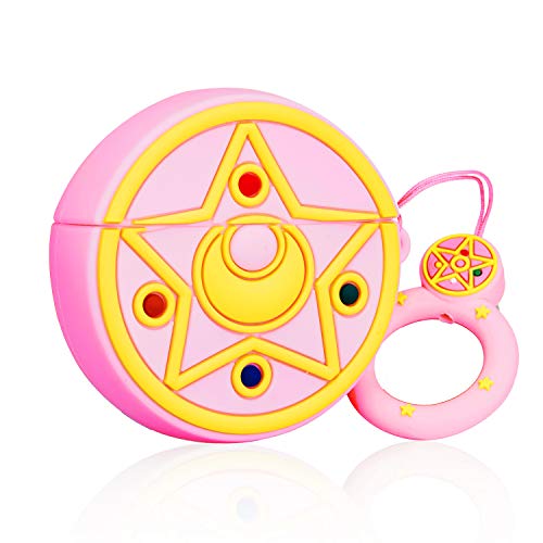 BKKYO for Airpod Pro 2019/Pro 2 Gen 2022 Case Soft Silicone Cute Cartoon Kawaii Funny Cover Skin Accessories Keychain Girls Kids Teens Cases for Air Pods Compatible with Airpods Pro, Star