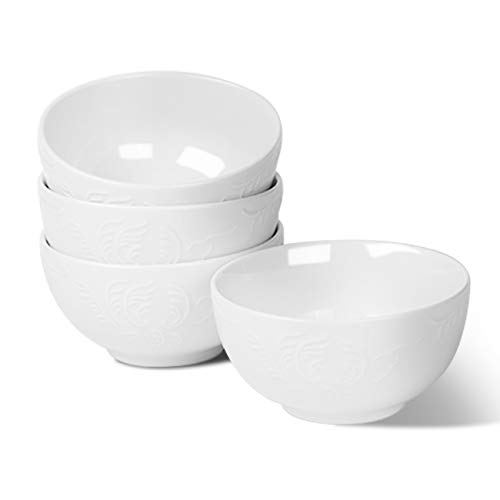 amHomel 10 Packs Porcelain Small Bowl Set for Ice Cream, Dessert, Small Side Dishes, Salad, Fruit, Dip (4.5 Inch, White, High Foot)
