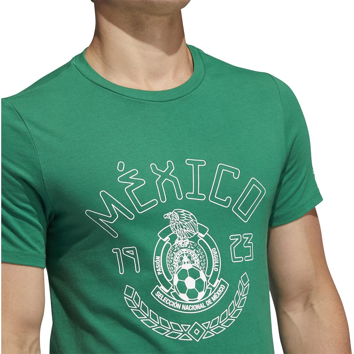 adidas Men's Mexico Amplifier Soccer Tee - Green/White (Medium)