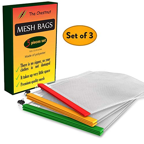 Mesh Laundry Bag for Delicates- 3 Pack 12βx10β Mesh Bag - Reusable Produce Bags - Small Nylon Mesh Laundry Bag for Vegetables, Garments, Grocery - Wash Organizer Bag for Washing Machine