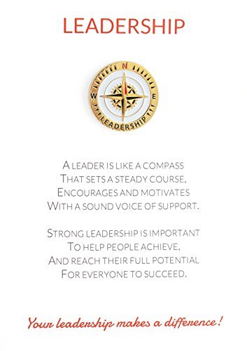 Leadership Appreciation Greeting Card & Unique Lapel Pin Gift, Excellent for Employee, Manager, Teacher, Student, Co-worker, Volunteer Recognition and Thanks