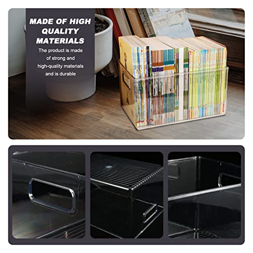 Cabilock Large Storage Bins Stacking Storage Bins Desktop Storage Basket magazine storage rack Magazine Holder tabletop Basket Shelf Plastic Magazine Basket Large Storage Bins Stacking Storage Bins