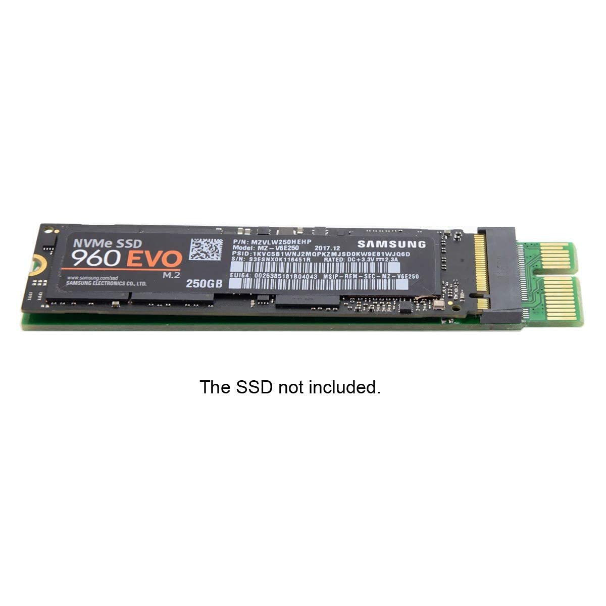 JSER NGFF M-Key NVME AHCI SSD to PCI-E 3.0 1x PCIE4.0 x1 Vertical Adapter Compatible for XP941 SM951 PM951 960 EVO SSD