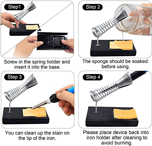 ANBES Soldering Iron Kit Electronics, 60W Adjustable Temperature Welding Tool, 5pcs Soldering Tips, Desoldering Pump, Soldering Iron Stand, Tweezers