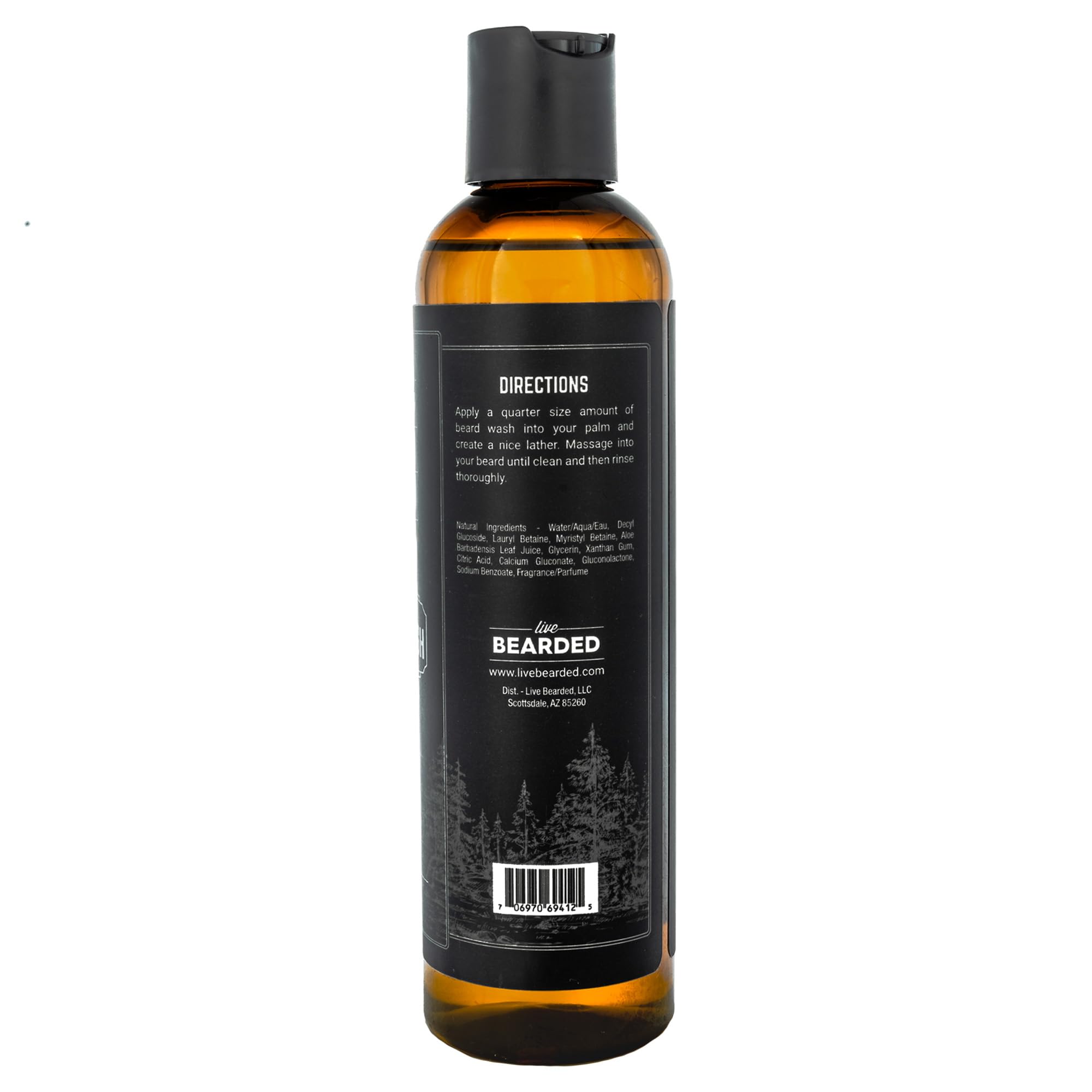 Live Bearded Beard Wash, 8 fl oz - Water-Based Face Cleanser with All-Natural Ingredients for a Gentle, Deep Clean - Made in the USA | Executive Scent - Cedar, Vanilla
