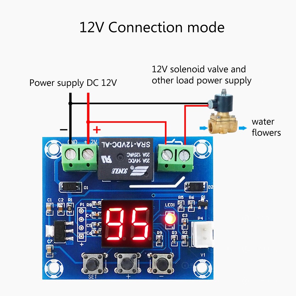 caralin 12V Soil Humidity Sensor Controller Irrigation System Automatic Watering Module Humidity Controller