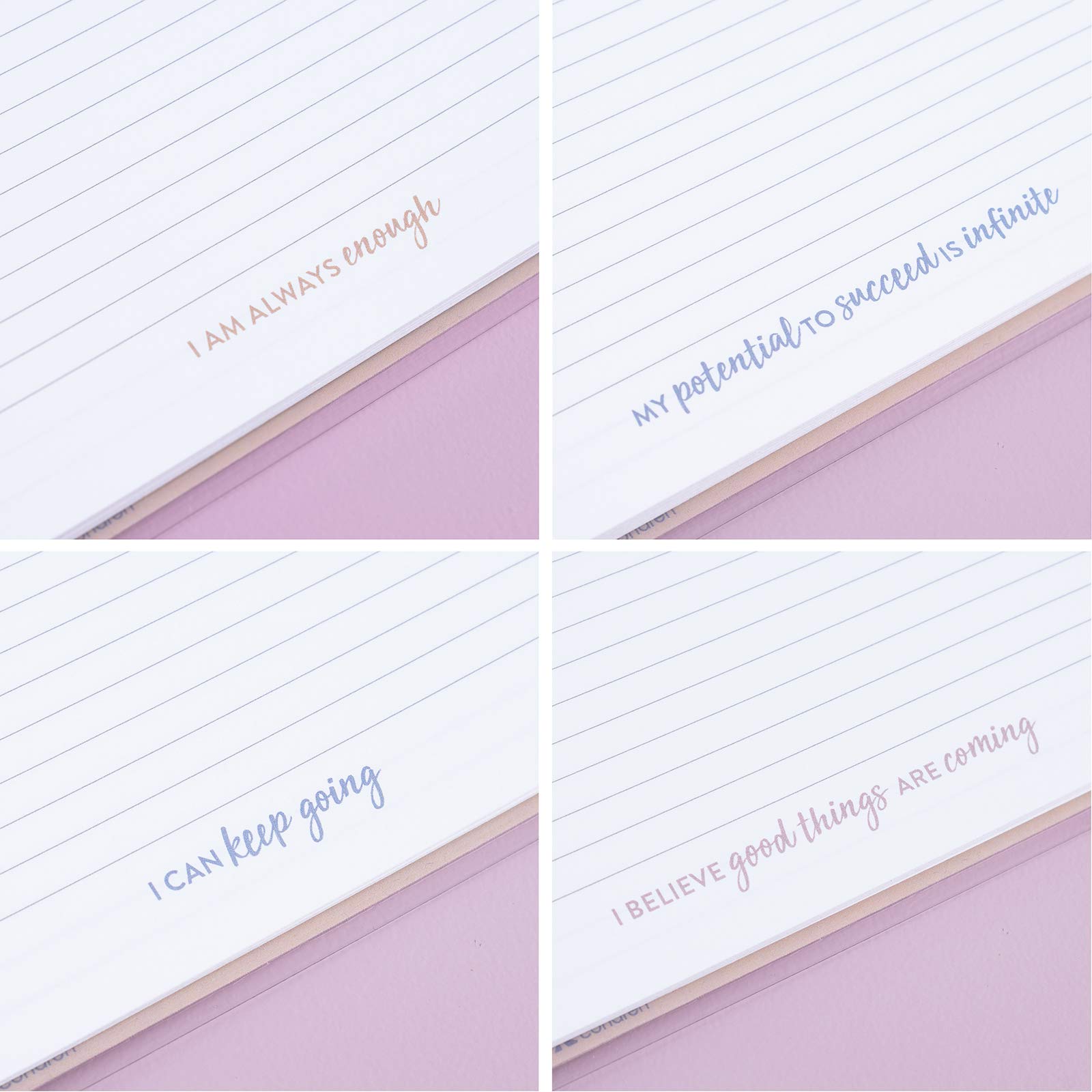 7" x 9" Spiral Bound College Ruled Notebook - Empowering Quotes. 160 Lined Page Note Taking & Writing Notebook. 80Lb Thick Mohawk Paper. Stickers Included by Erin Condren.