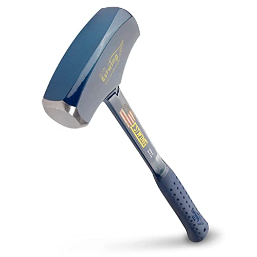 ESTWING BIG BLUE Drilling/Crack Hammer - 4-Pound Long Handle Sledge with Forged Steel Construction & Shock Reduction Grip - B3-4LBL