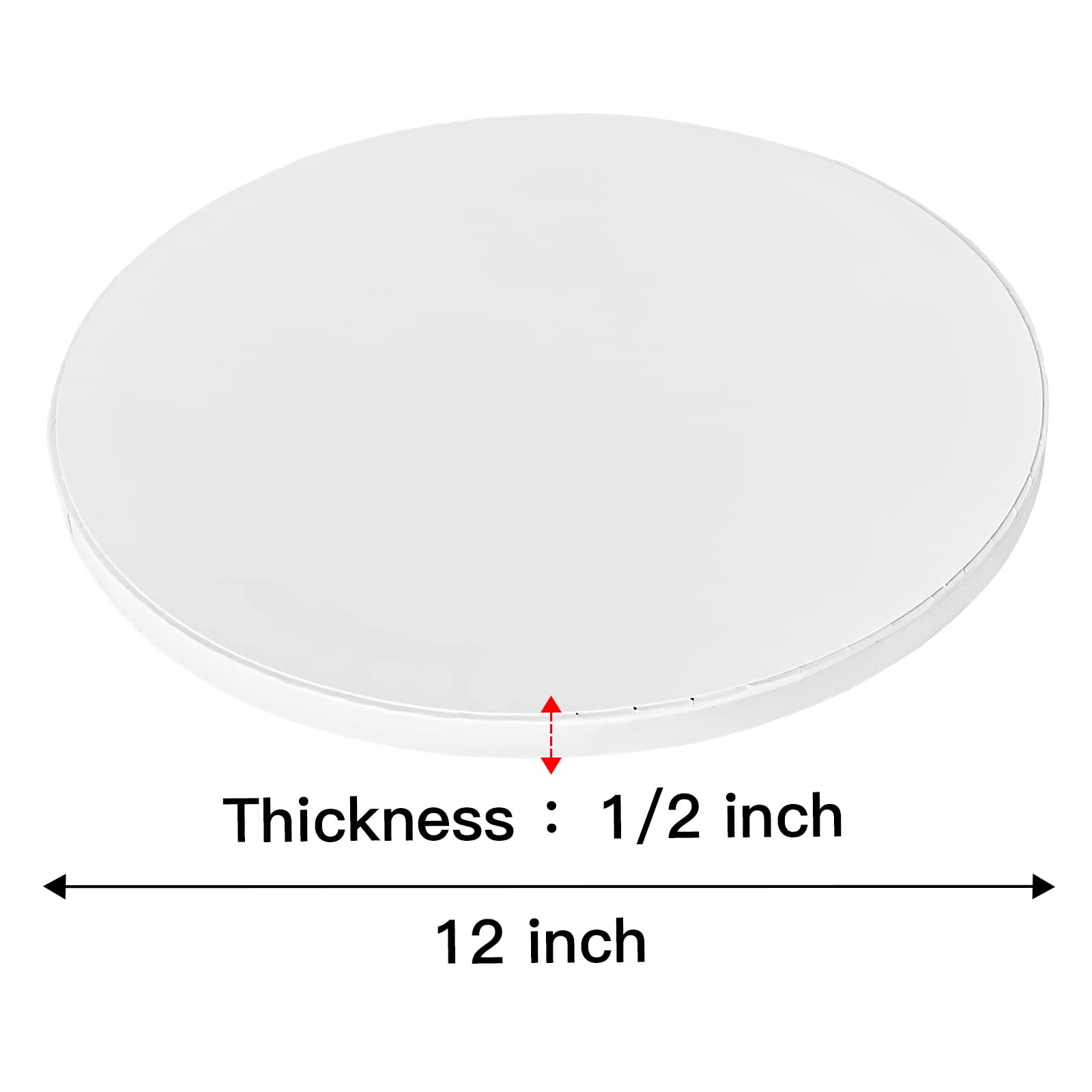 8-Pack 12 inch Cake Drums Cake Round Boards, White Sturdy Greaseproof Foil Cakeboard Drum Large Birthday Display Plate for Cakes,Professional Smooth Circle Base,1/2 Inch Thic