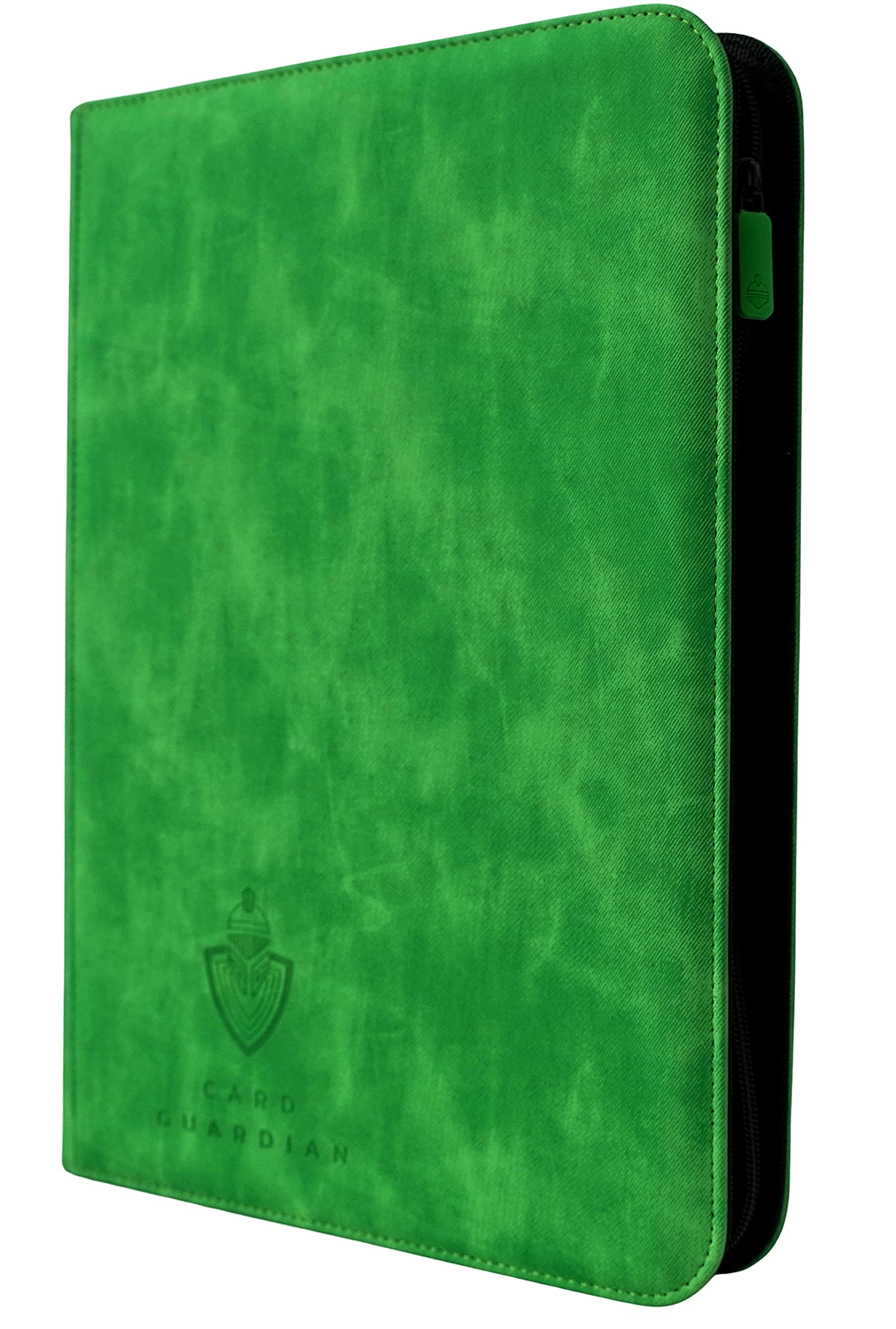Card Guardian - 9 Pocket Premium+ Binder with Zipper for 504 Cards - Side Loading Pockets for Trading Card Games TCG (Green)