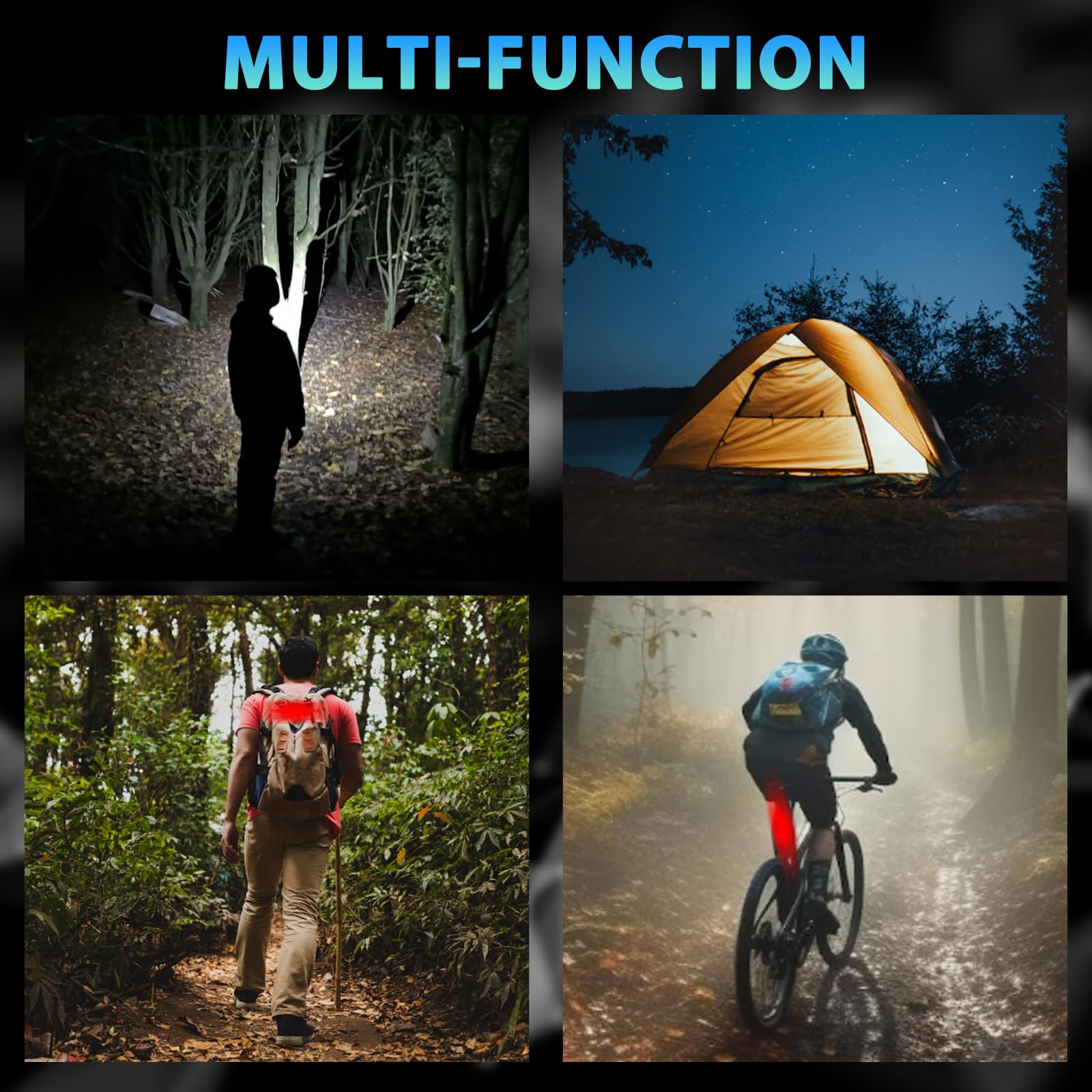 8500 Lumen Supe Bright USB Rechargeable Bike Light Set, 4 Modes,Powerful Bicycle Headlight and Back,18+ hrs, IPX6 Waterproof Bike Lights for Night Riding, for Road Mountain Cycling Accessories
