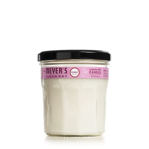 Mrs. Meyer's Soy Aromatherapy Candle, 35 Hour Burn Time, Made with Soy Wax and Essential Oils, Peony, 7.2 oz