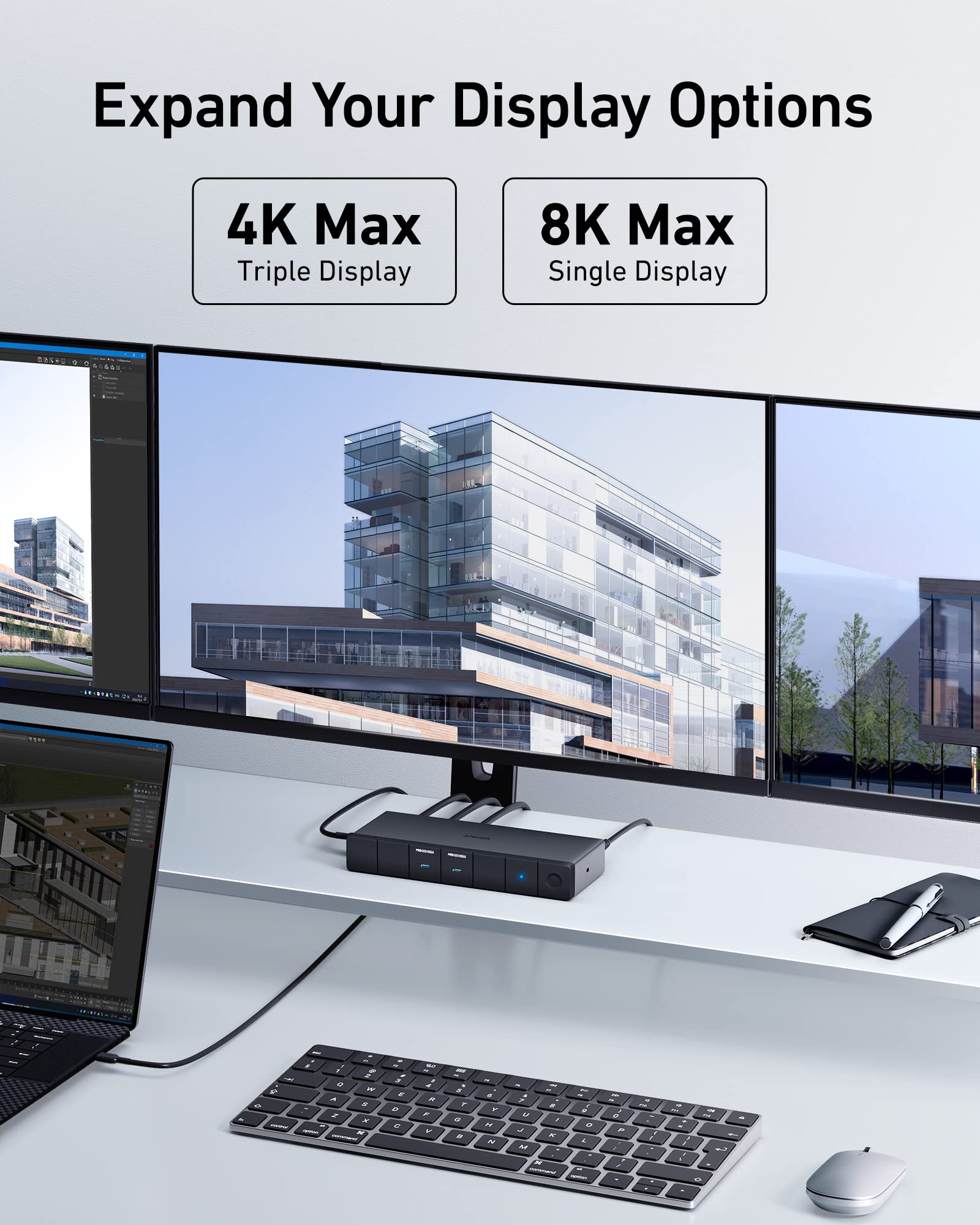 Anker 568 USB-C Docking Station (11-in-1, USB4), Up to 100W Charging for Laptop, 40Gbps Data Transfer, Etherne & 8K@60Hz HDMI Cable, Ultra High Speed 4K@120Hz 48Gbps 6.6 ft Ultra HD HDMI to HDMI Cord