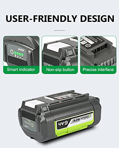 COOMYXIN 6.0Ah 40V Battery Replacement for Ryobi 40V Battery OP4040 OP4026 OP4030 OP4050 OP4060A,Compatible with Ryobi 40-Volt Battery Power Tools and Charger