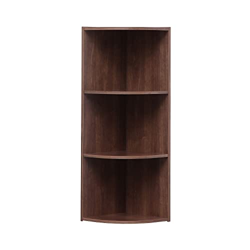 IRIS USA Small Spaces Wood, Bookshelf Storage Shelf, Bookcase, 3-Tier - Corner, Dark Brown